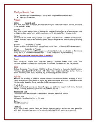 Walking Holiday in the Himalayas | PDF