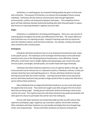 similarities game | PDF