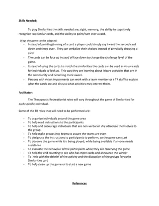 similarities game | PDF