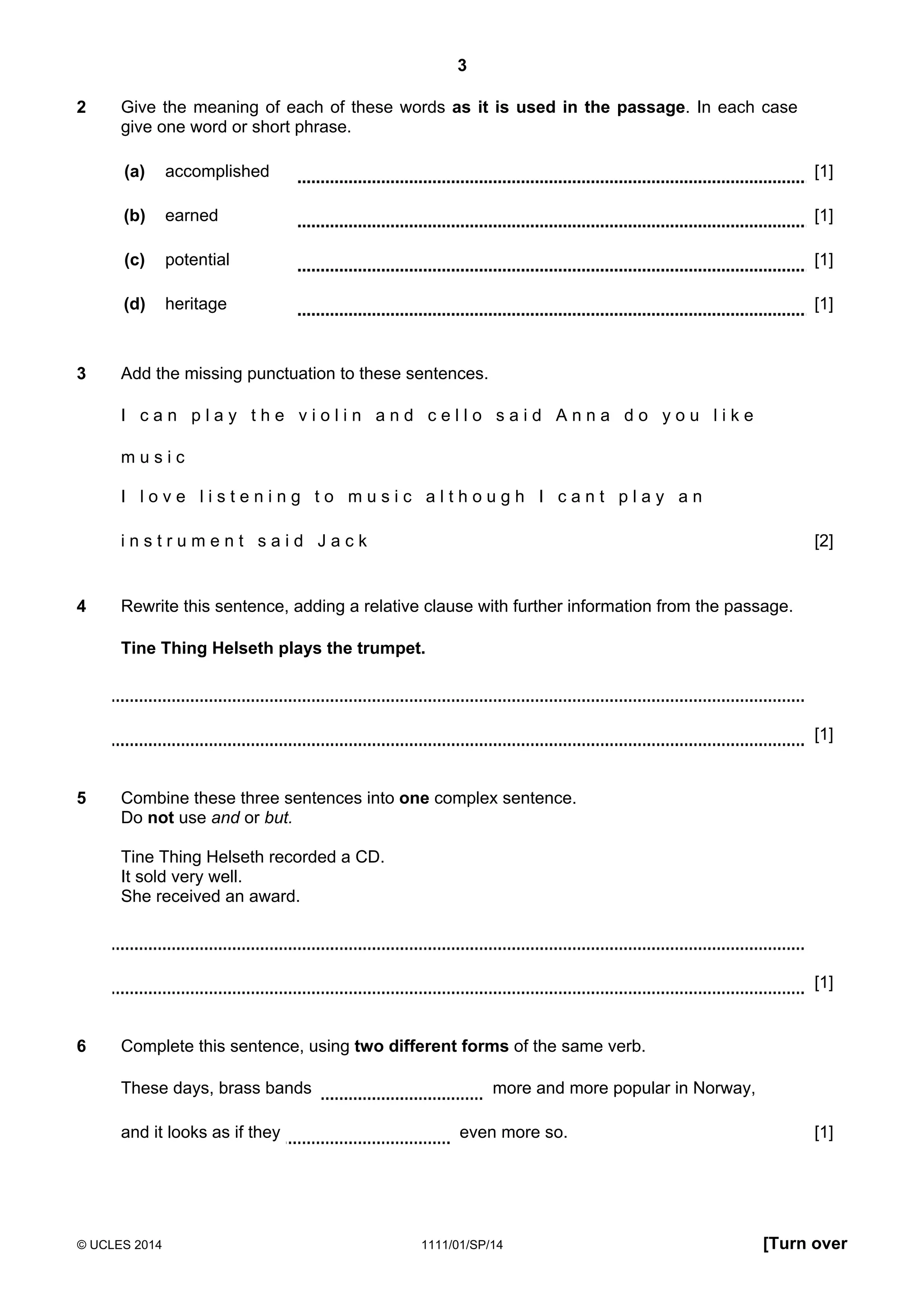 82701 english-specimen-paper-1-2014-2017 | PDF