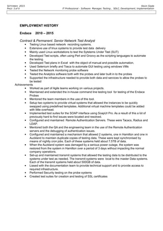 Kevin Slade - CV | PDF