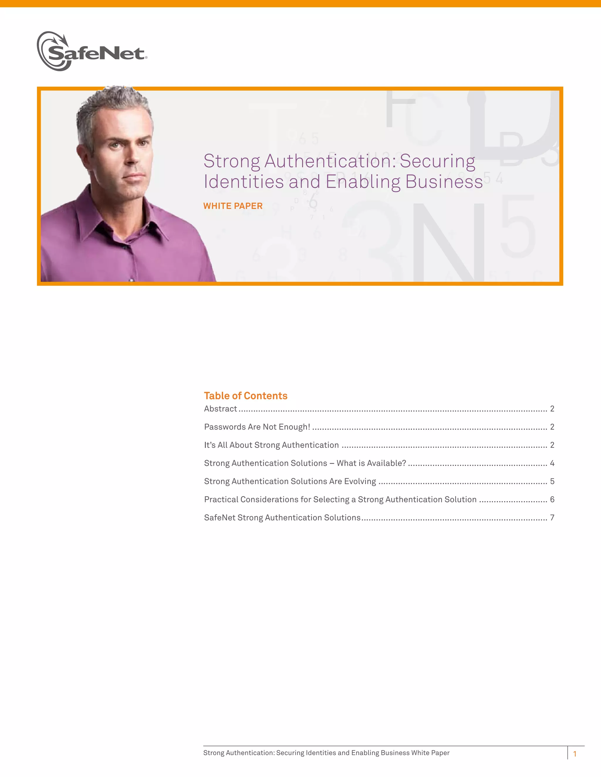 Strong Authentication: Securing Identities and Enabling Business | PDF Strong Authentication: Securing Identities and Enabling Business | PDF