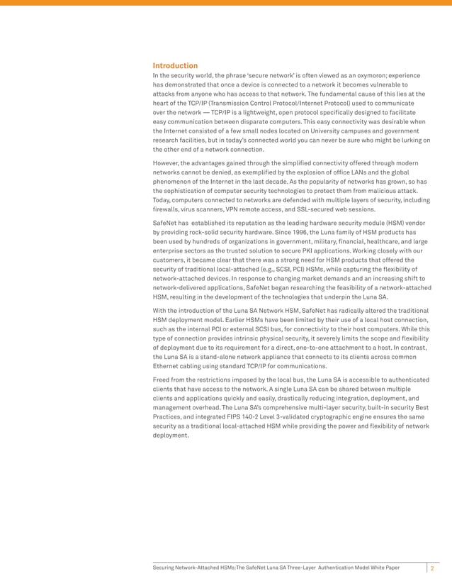 Securing Network-Attached HSMs: The SafeNet Luna SA Three-Layer ...