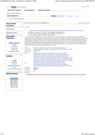 Liquid-liquid extraction of radioactive europium f. | PDF