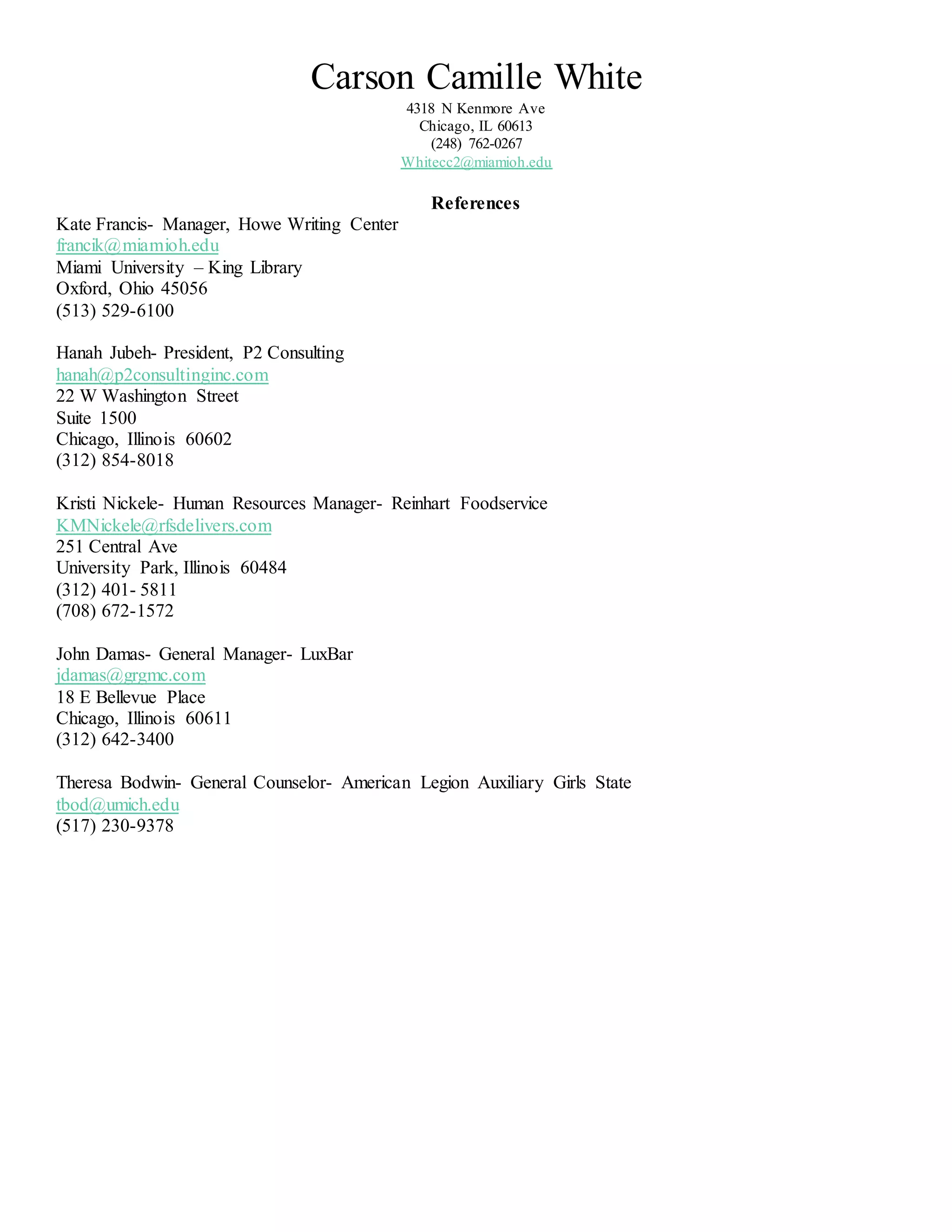 CarsonWhiteResumeMay2016 | DOCX