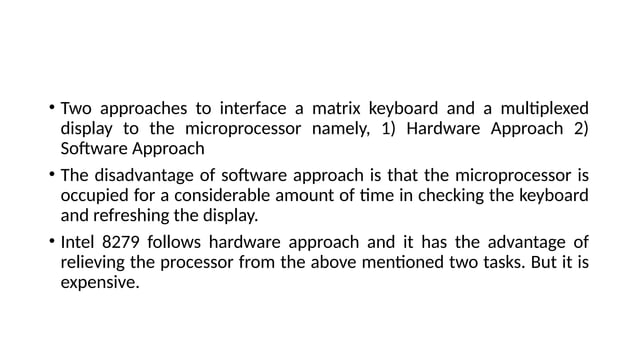 MICROCONTROLLER 8279 KEYBOARD INTERFACE.pptx | Computer Peripherals ...