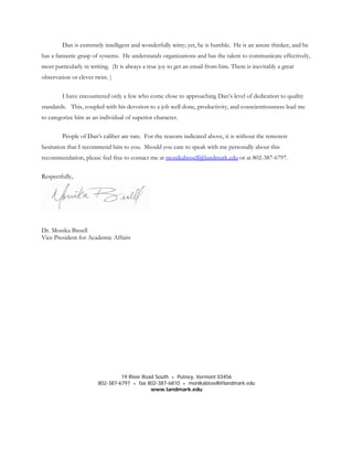 MONIKA BISSELL REFERENCE LETTER | PDF | Education