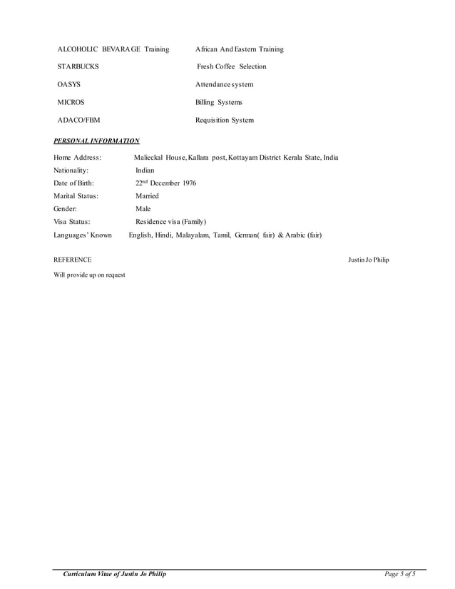 justin cv updated | PDF