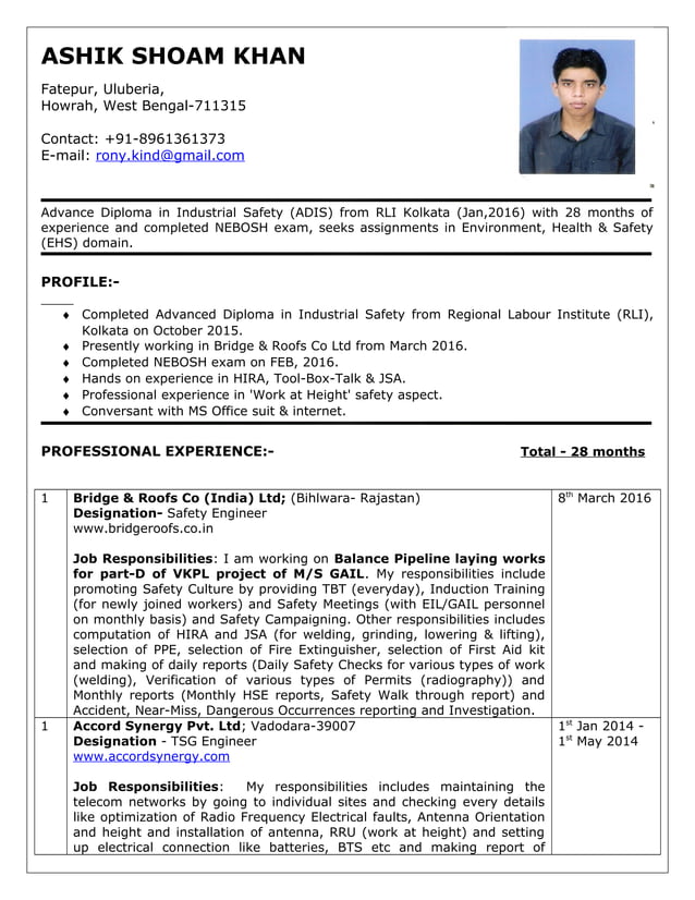 Ashik Shoam Khan_ Safety CV-1 | PDF