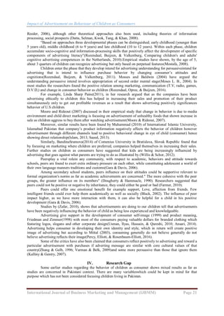 Impact of Advertisement on Behaviour Of Children As Consumers | PDF