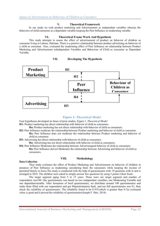 Impact of Advertisement on Behaviour Of Children As Consumers | PDF