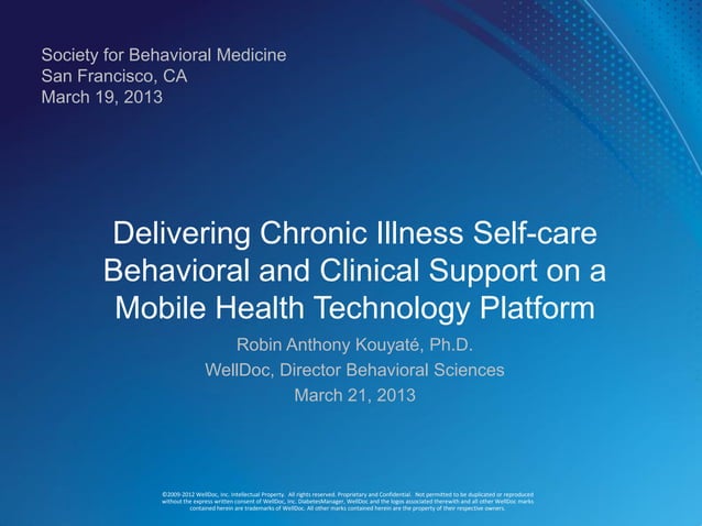 SBM 2013 - Anthony Kouyate (presentation final) - WellDoc | PPT