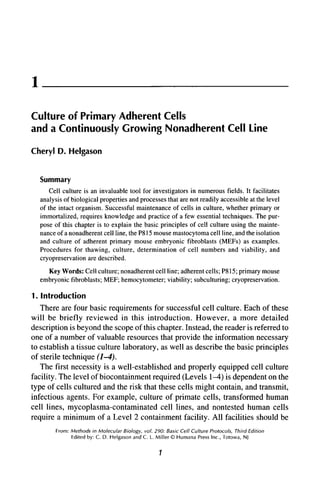 Basic Cell Culture Protocols 3rd Edition Cheryl D. Helgason (Auth.) | PDF