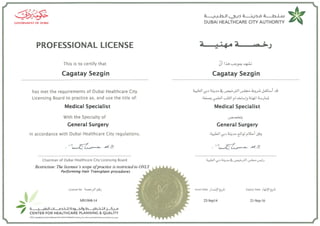 Dr. Sezgin- DHCC license | PDF