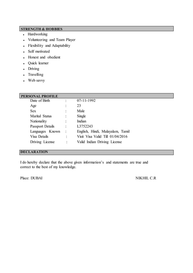 Resume - Nikhil C.R | PDF