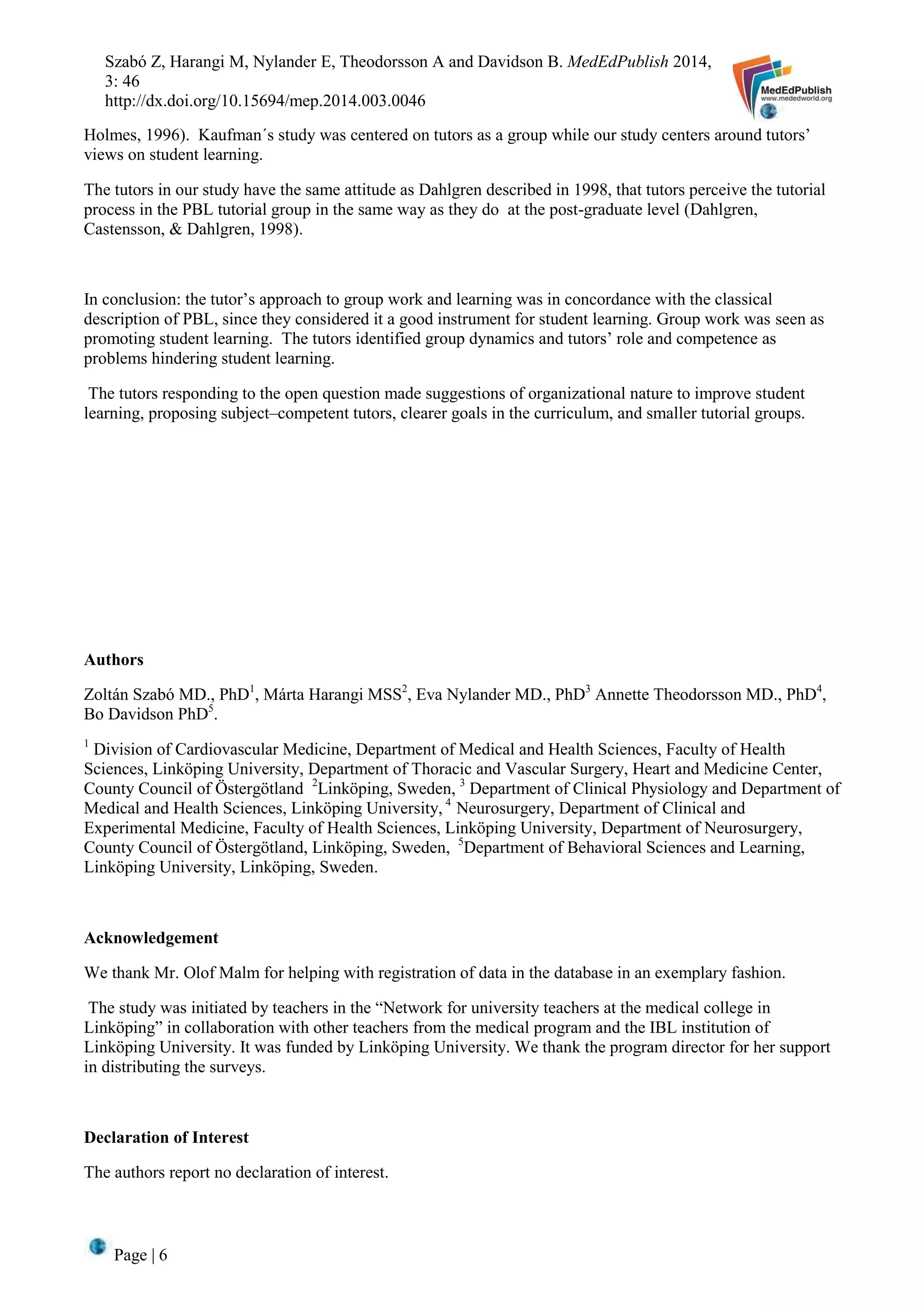 Problem-based-learning-(PBL)-tutor-perception-of-group-work-and ...