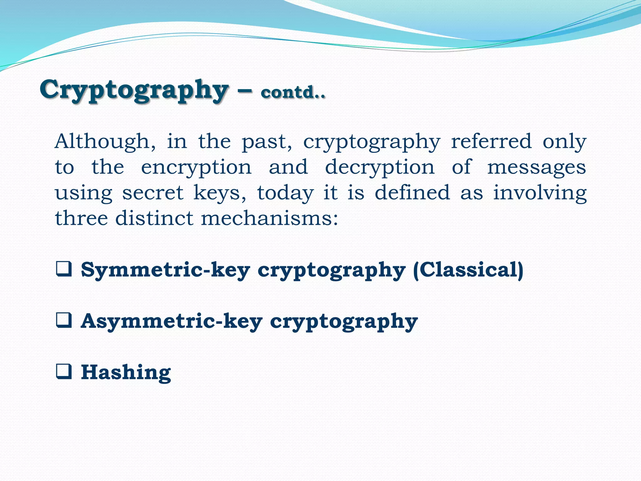 Introductory Lecture on Cryptography and Information Security | PPT