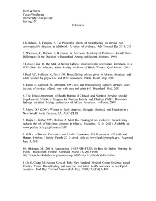 Benefits of Breastfeeding in Minorities | DOCX