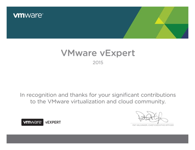 vExpert-certificate-2015 | PPT