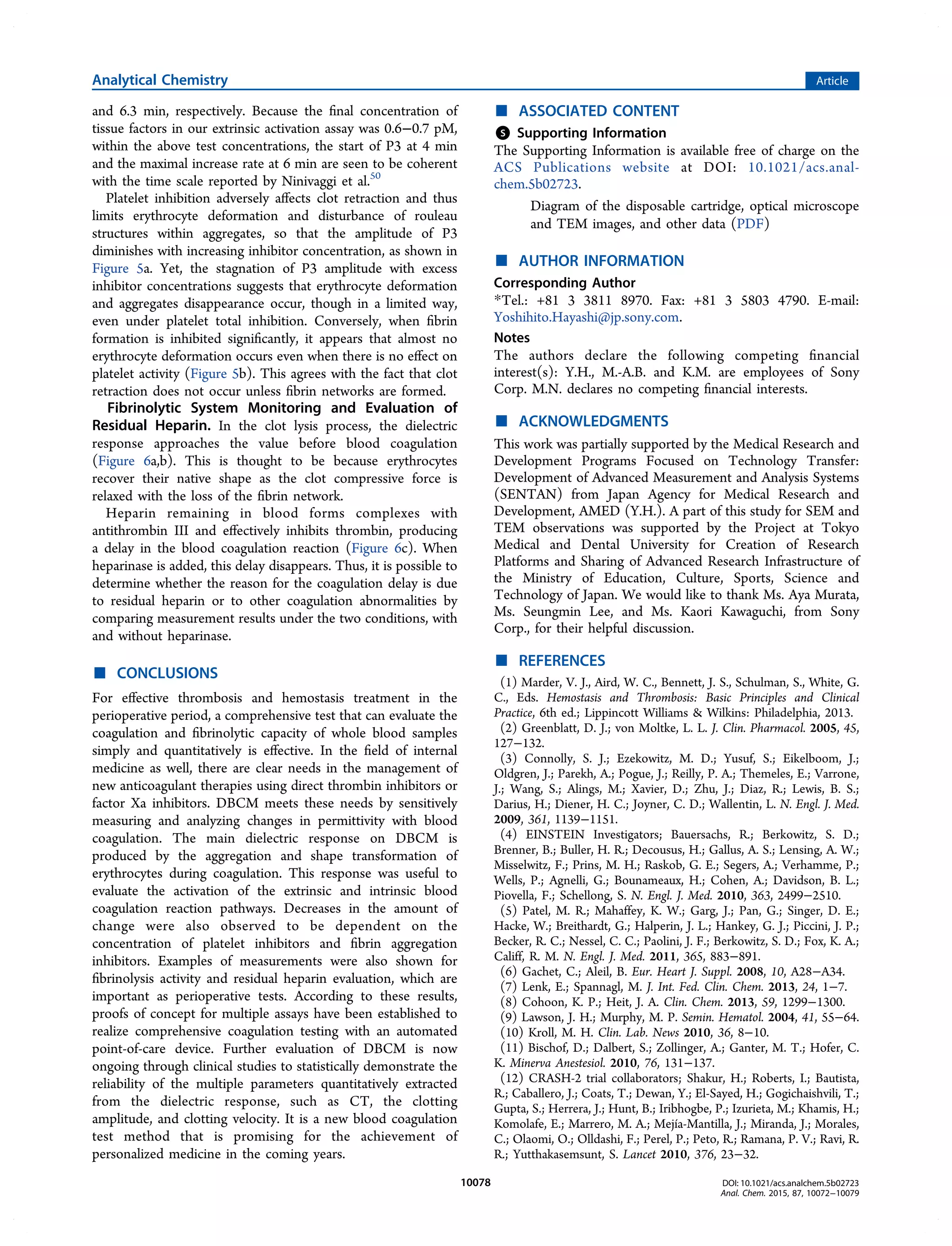 Principles of Dielectric Blood Coagulometry as a Comprehensive ...