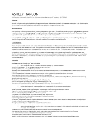 Ashley Hanson resume | PDF