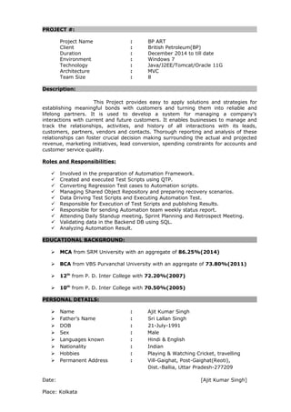 Ajit_2+ year_QTP_Experience_Resume | PDF