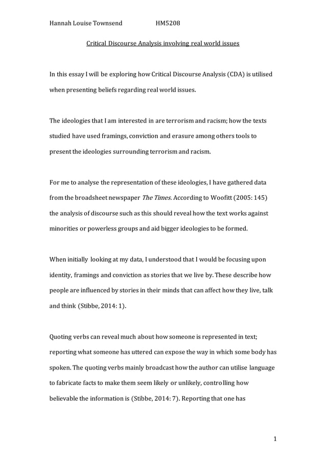 Discourse Analysis HM5208 Assignment | PDF