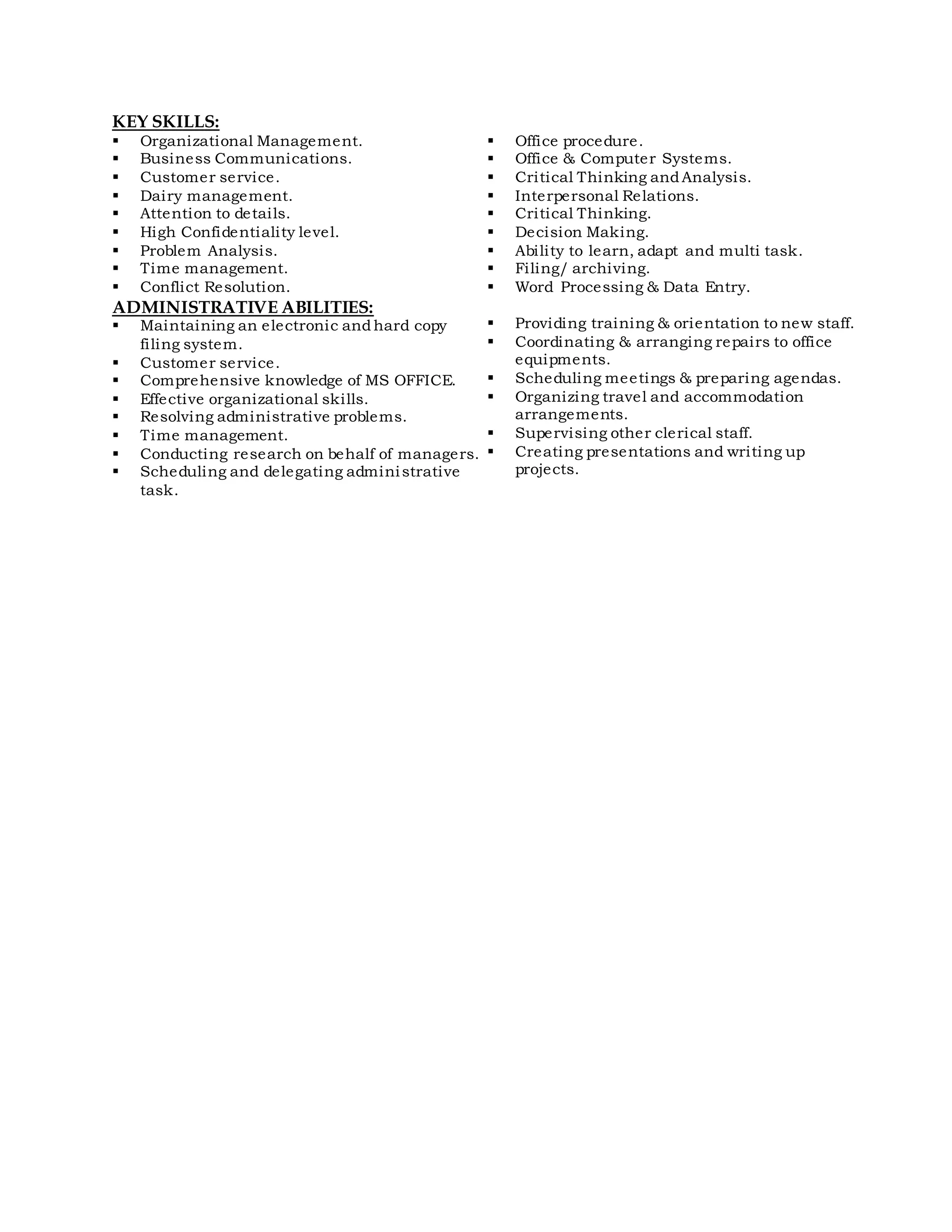 MR KENNY KEY SKILLS | DOCX