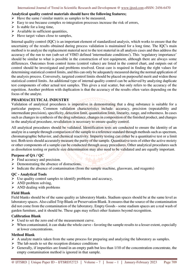 A Review Analytical Quality Control and Methodology in Internal Quality ...