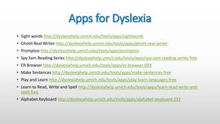 Visual learning tools for students with dyslexia and | PPTX