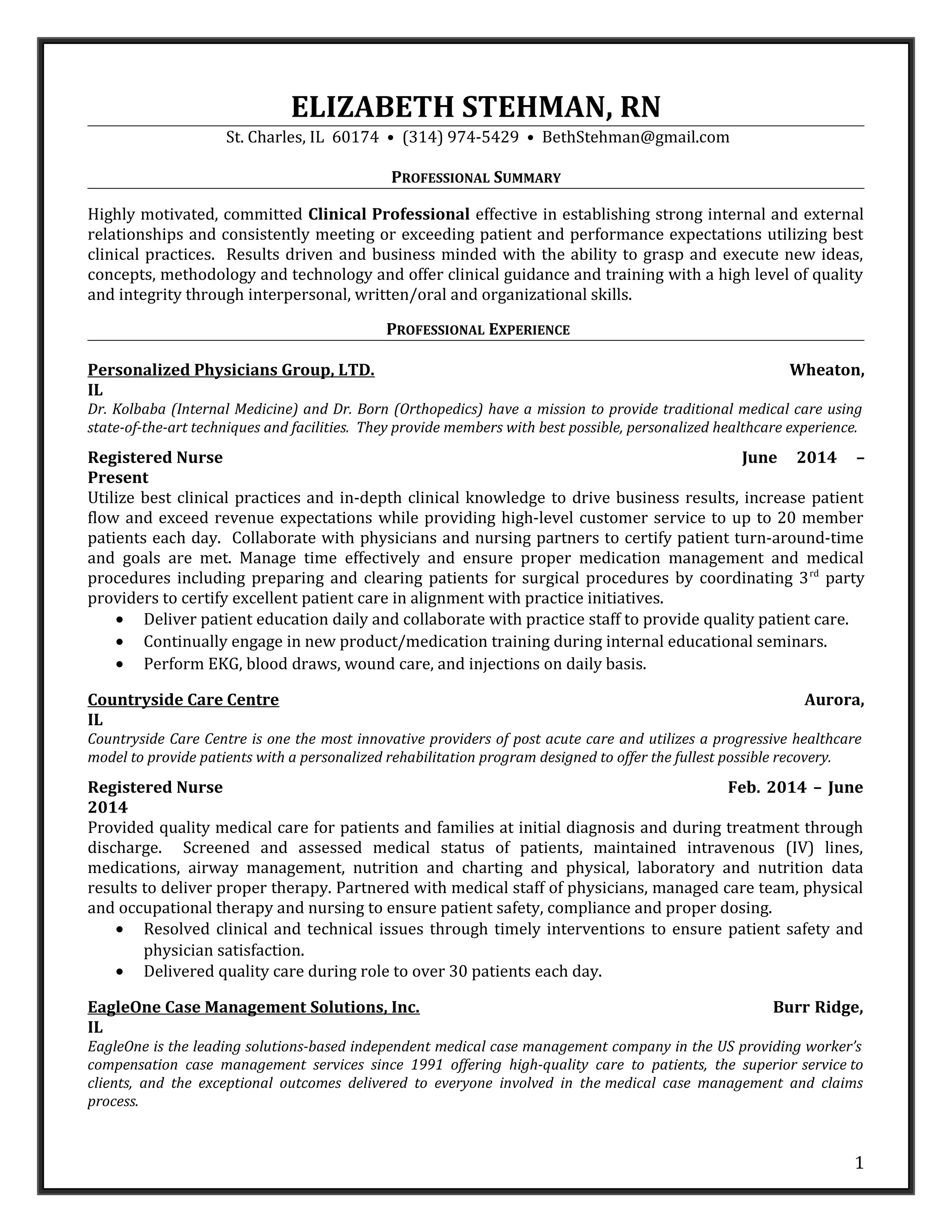 Stehman, Beth RN | DOC