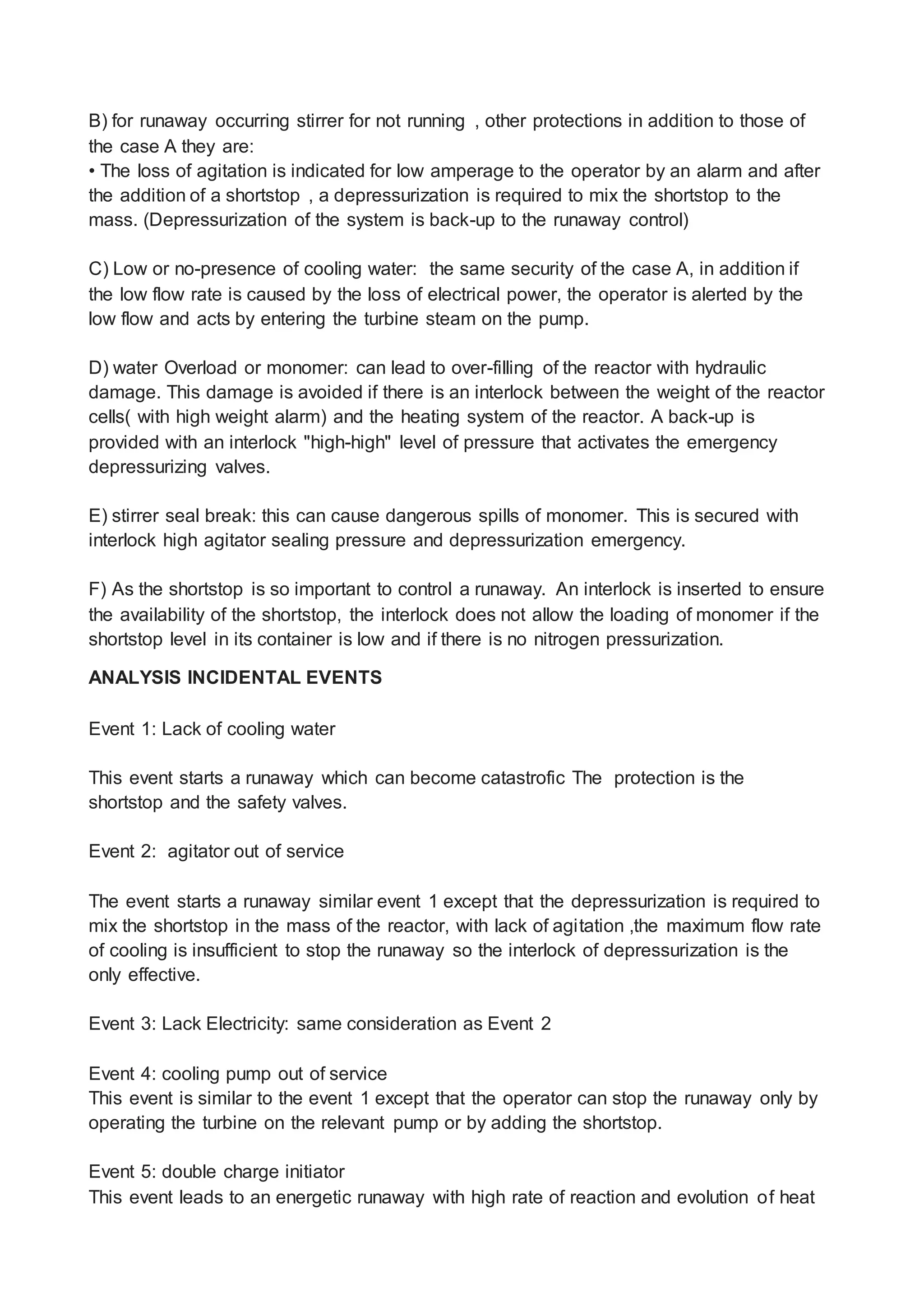 chemical reactor runaway case study | DOCX