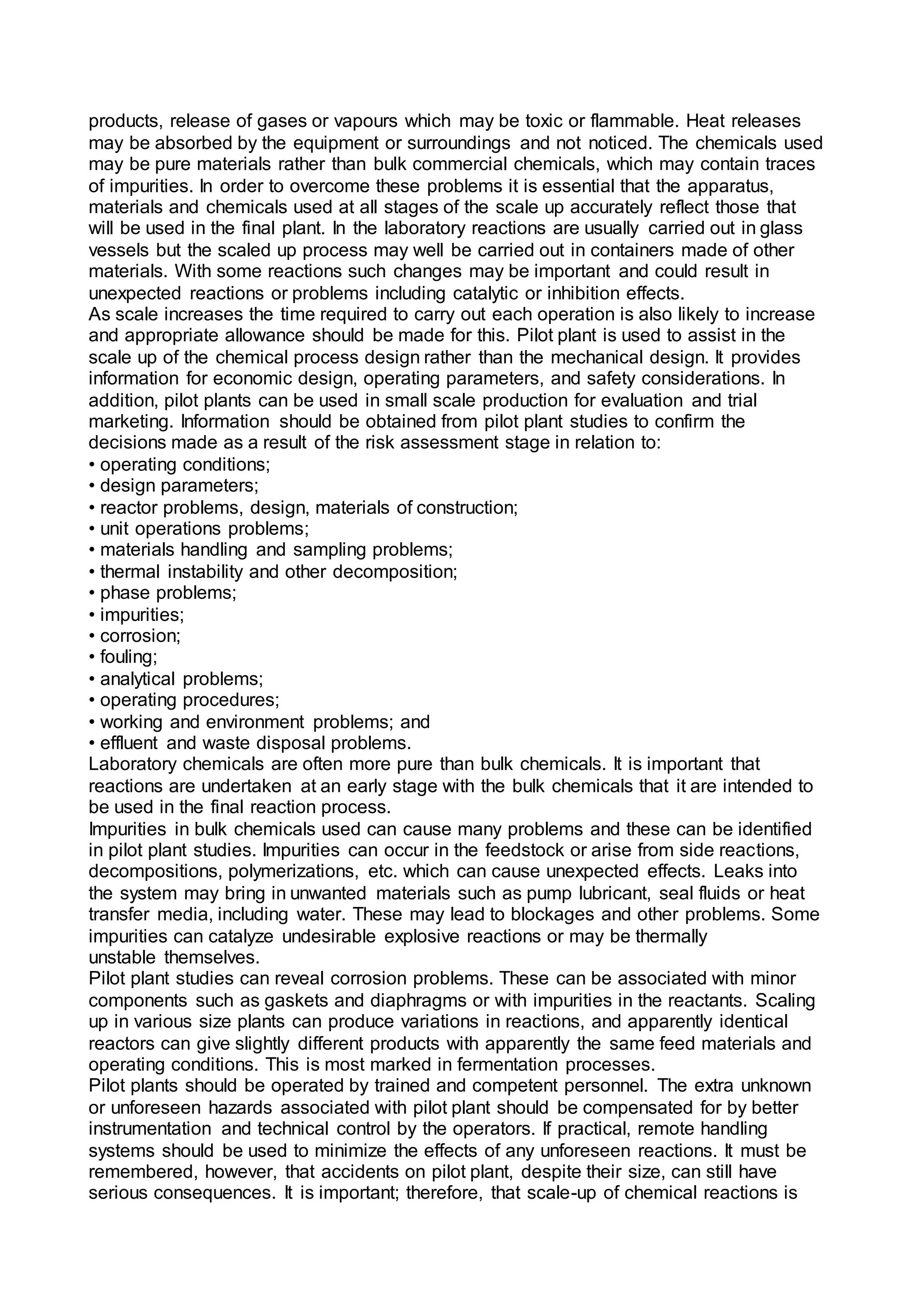 chemical reactor runaway case study | DOCX