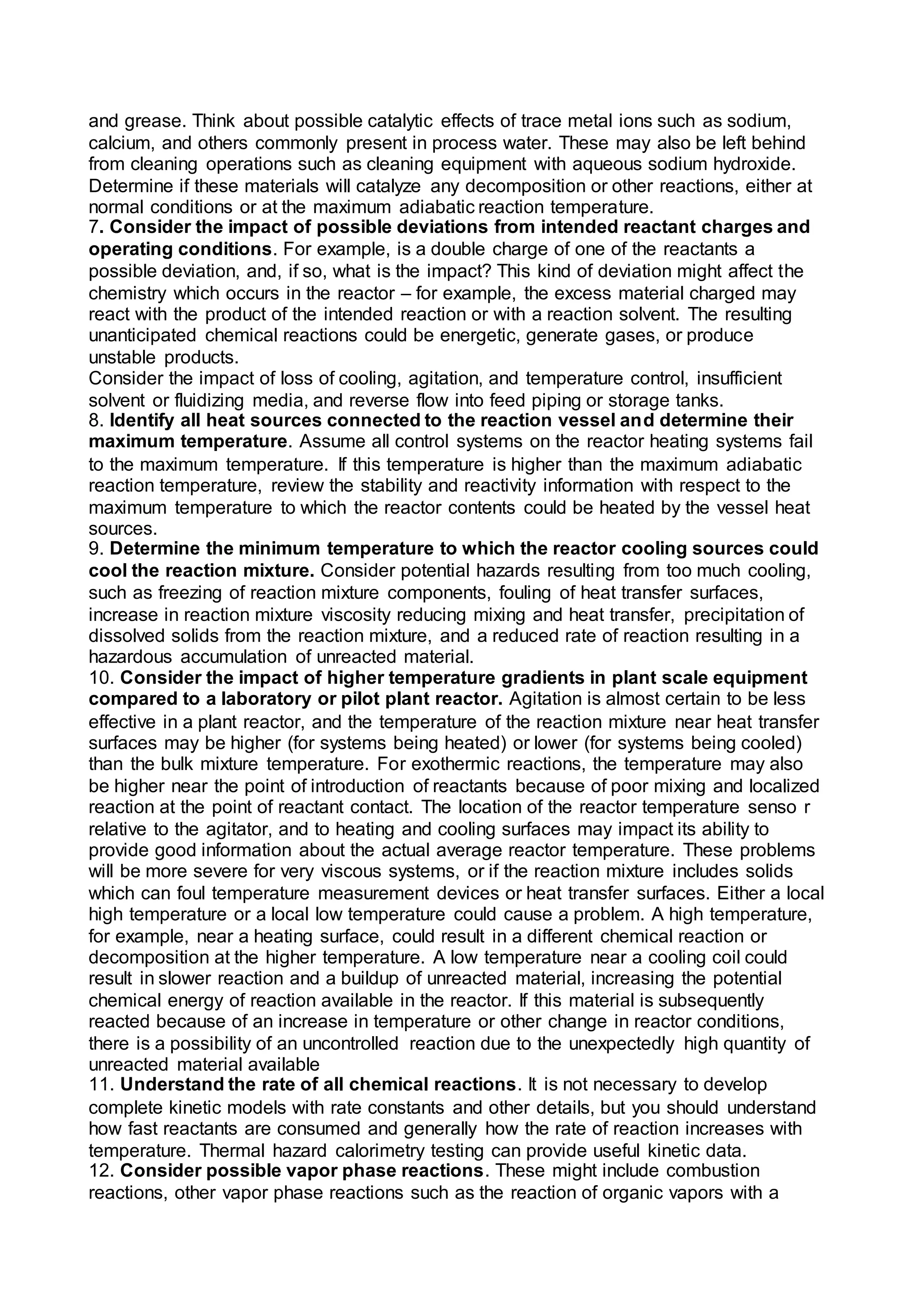 chemical reactor runaway case study | DOCX