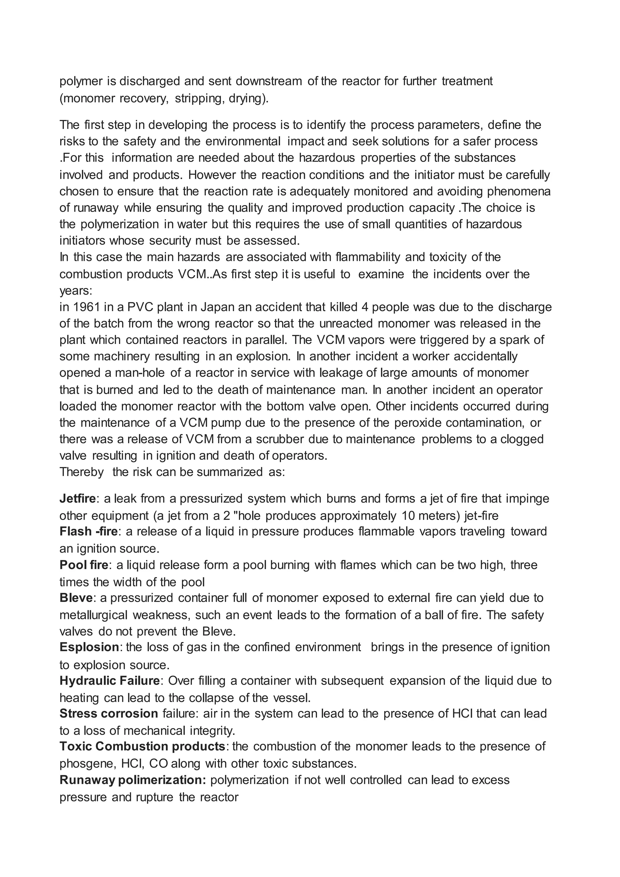 chemical reactor runaway case study | DOCX