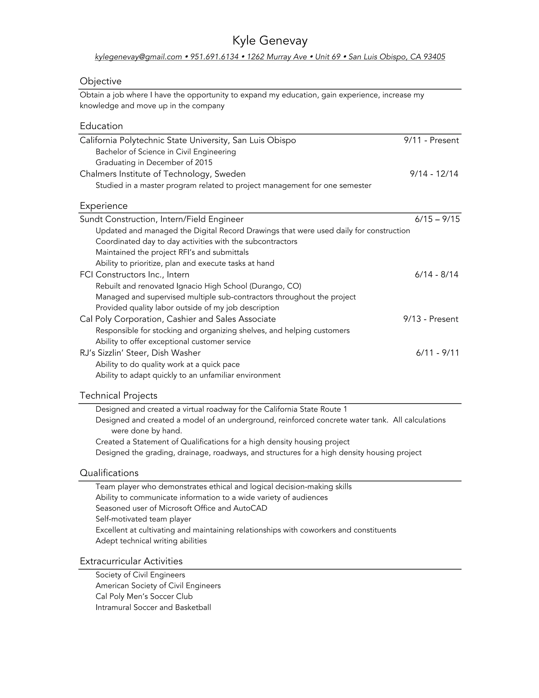Kyle Genevay - Resume | PDF