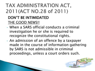 TAX ADMINISTRATION ACT 2011(ACT NO.pptx No2 | PPTX