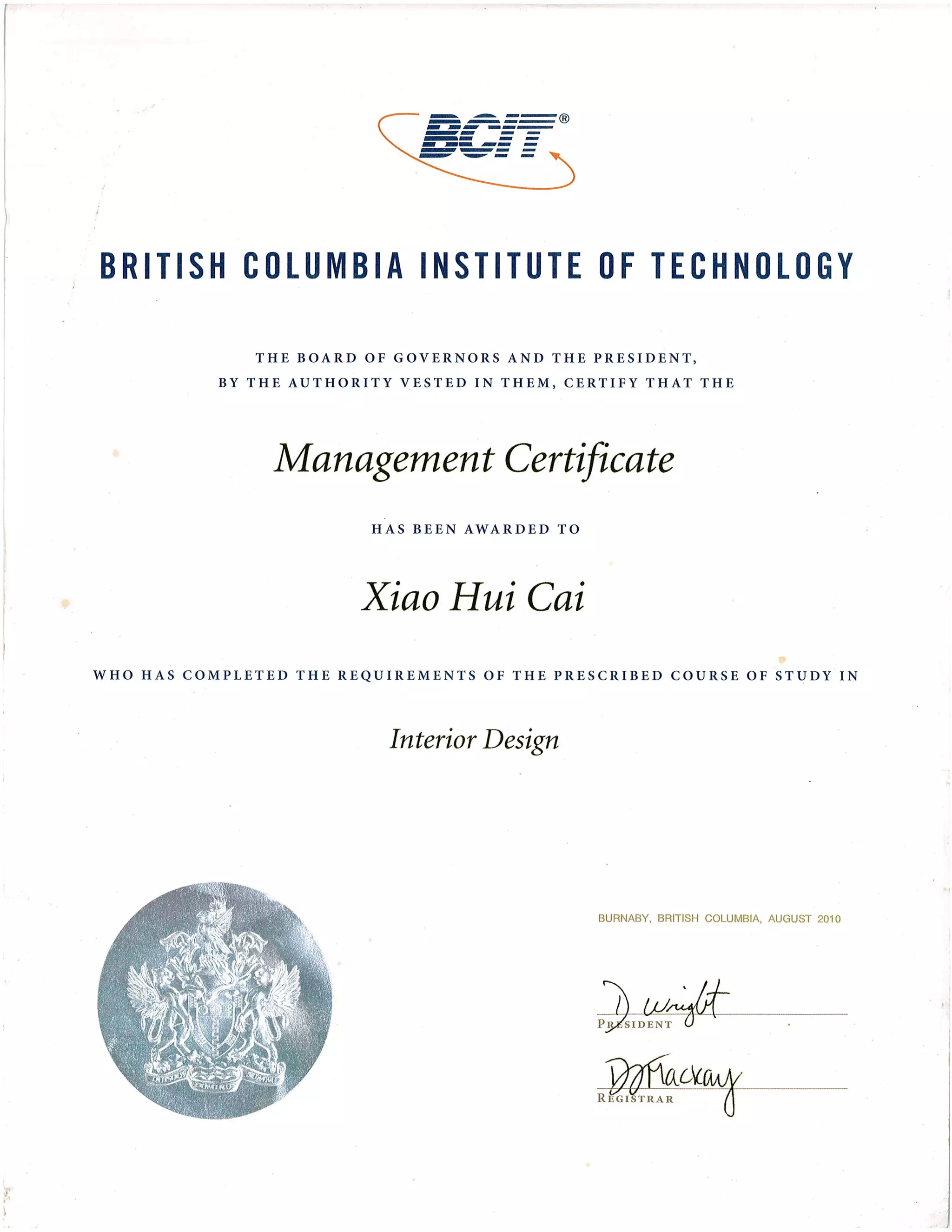 BCIT certificate | PDF