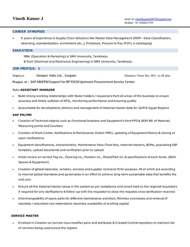 Vinoth Kumar J_Resume | PDF