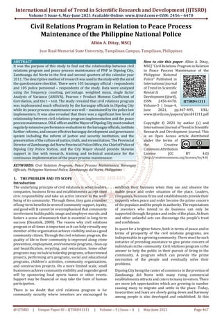 Civil Relations Program in Relation to Peace Process Maintenance of the ...