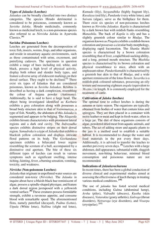 Comprehensive Review of Jalaukavacharan Leech Therapy in Purview of ...
