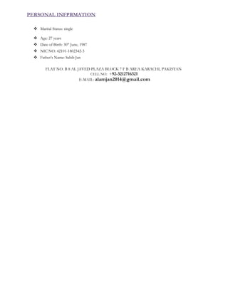 alam jan new cv | DOC
