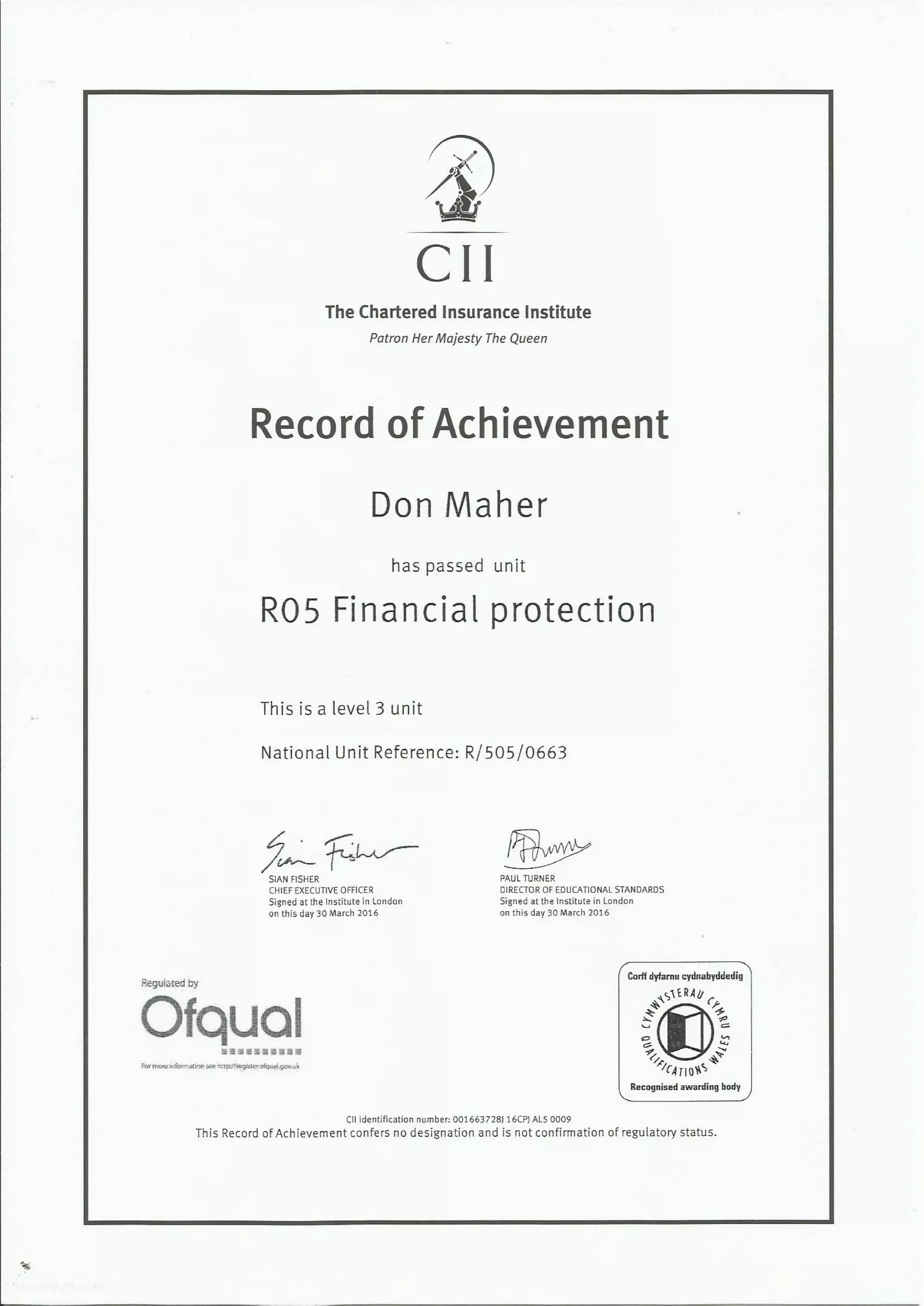 R05 Exam Certificate | PDF