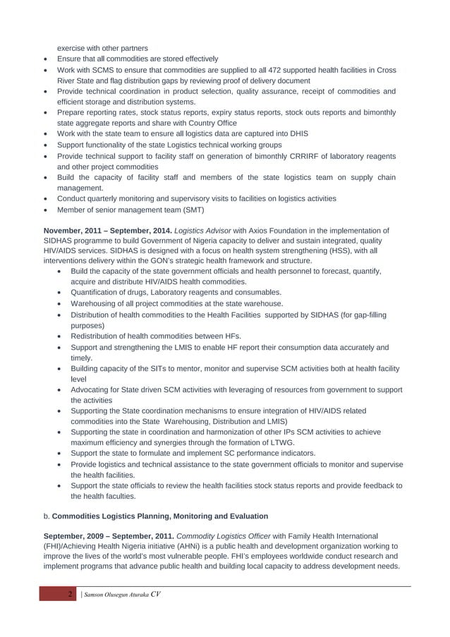 Aturaka Samson Olusegun CV + | PDF