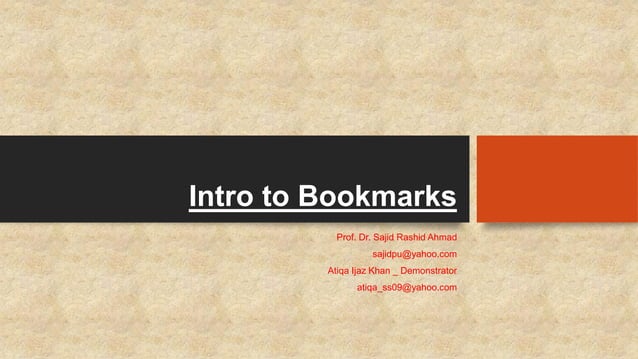 Lec_9_Intro to Bookmarks | PPTX | Geography | Science