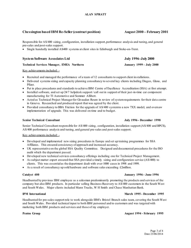 Alan_Spratt_CV June 2014 | PDF