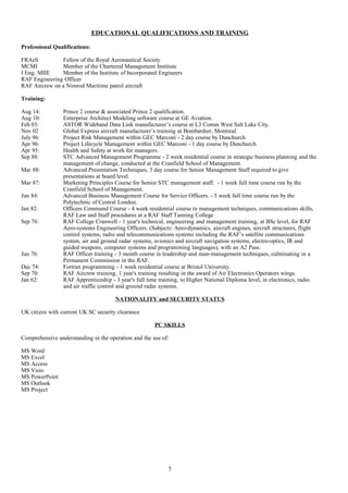 Mike Palfrey CV15v3 | DOC | Aviation Industry | Industries
