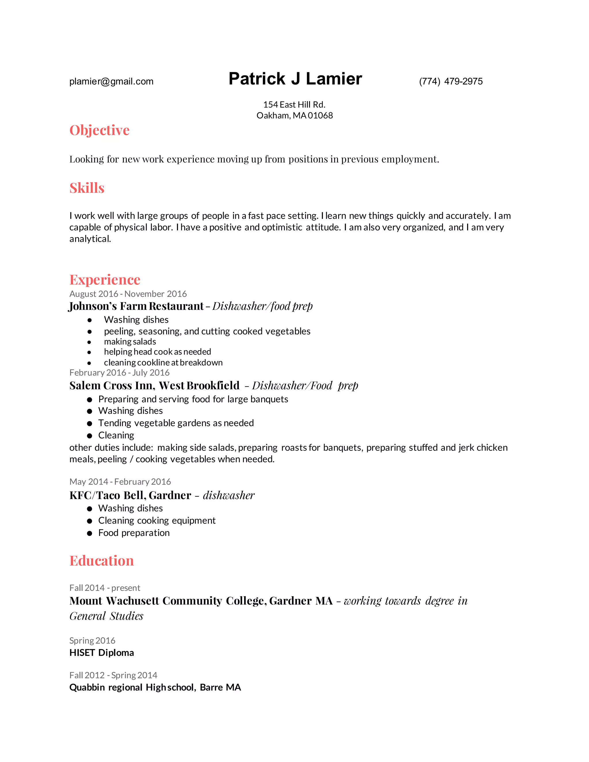 Patricks Resume | DOCX