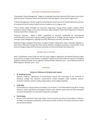 Akua Nkrumah CV_Full_December 2016 | PDF | Environmental Services ...