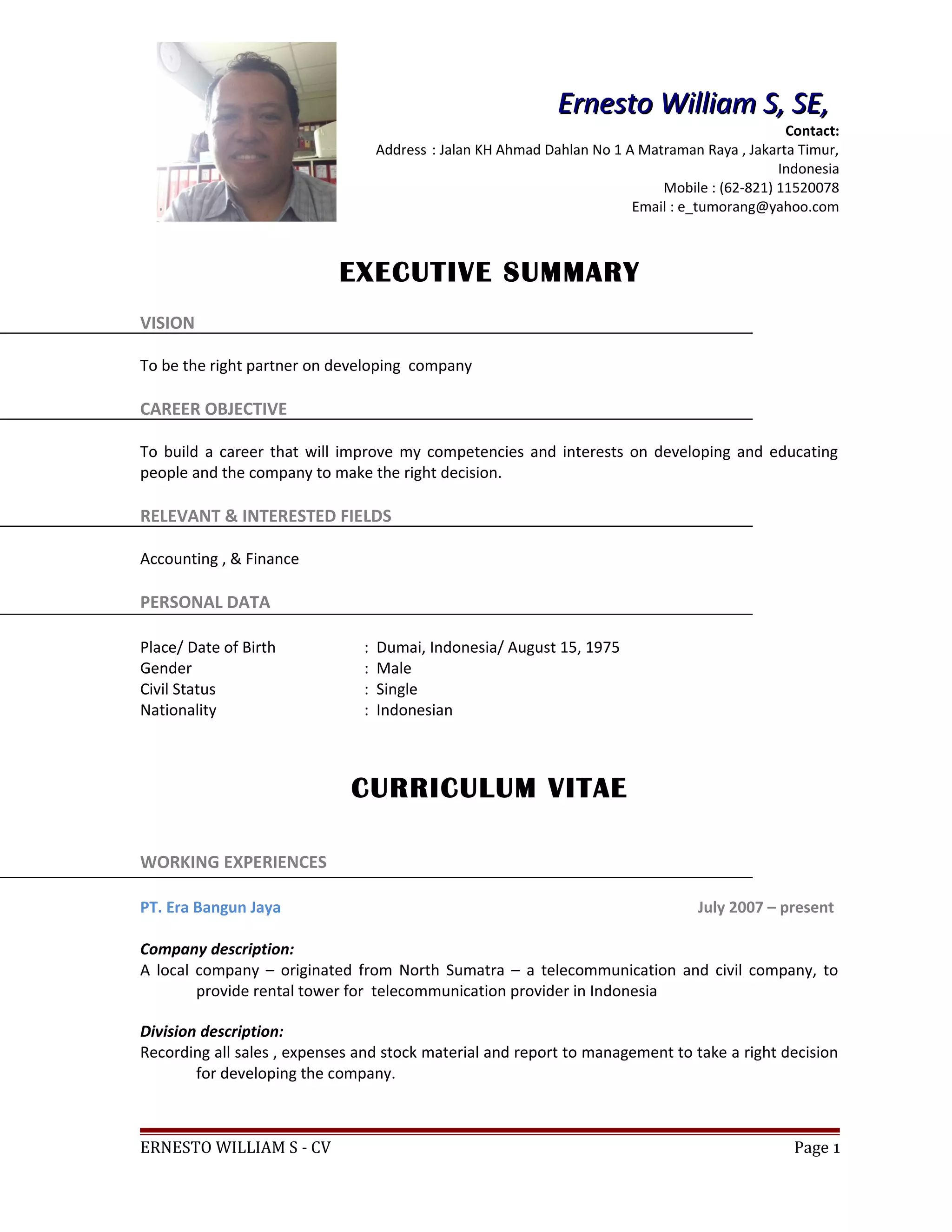 CV_ernesto | PDF | Free Download